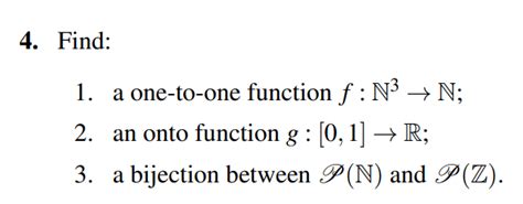 Solved Find A One To One Function F N N An Onto Chegg Com