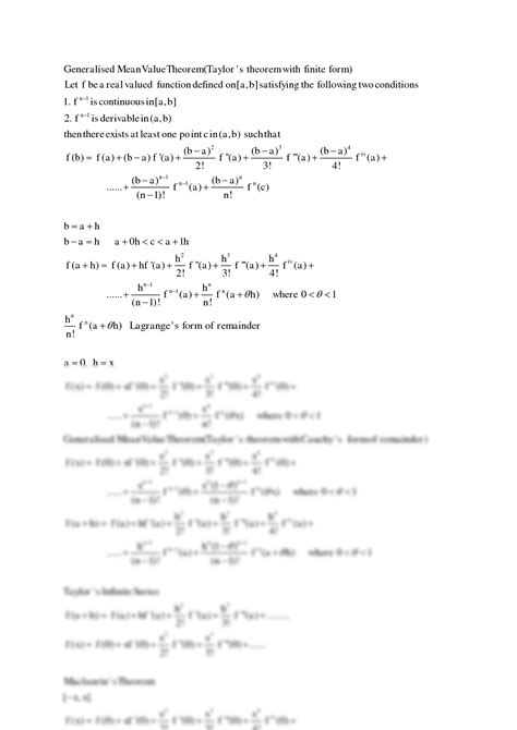 SOLUTION Taylor S Theorem Studypool