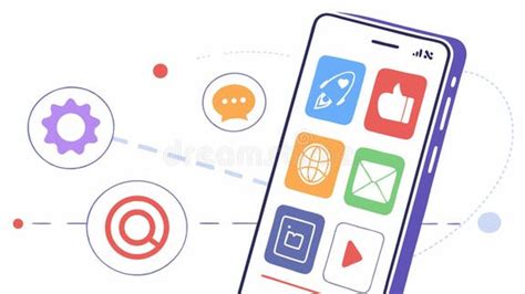 Smartphone With App Icons Mobile Technology And Digital Interface Communication Tool Vector