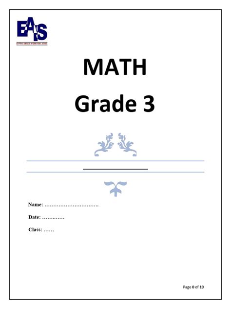 G3 Assessment 1 In Class Review Pack Pdf Mathematics Arithmetic