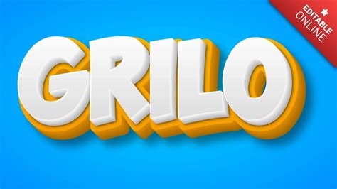 Grilo Yellow White 3d Text Effect Generator