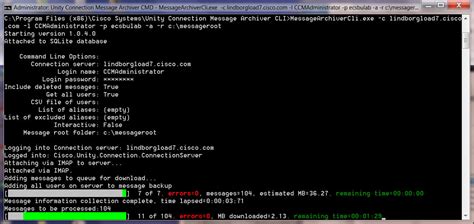 connection message archiver cli
