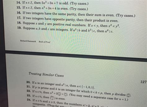 Solved 14 If Ne Z Then 5n2 3n 7 Is Odd Try Cases 15