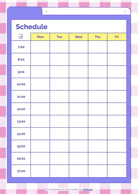 Cute Class Schedule Template