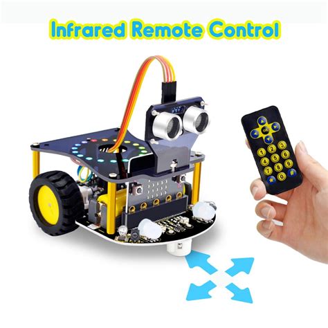 Mini Smart Microbit V2 Robot Car For Bit Robot Car Kit Graphical Programming Toys Electronic