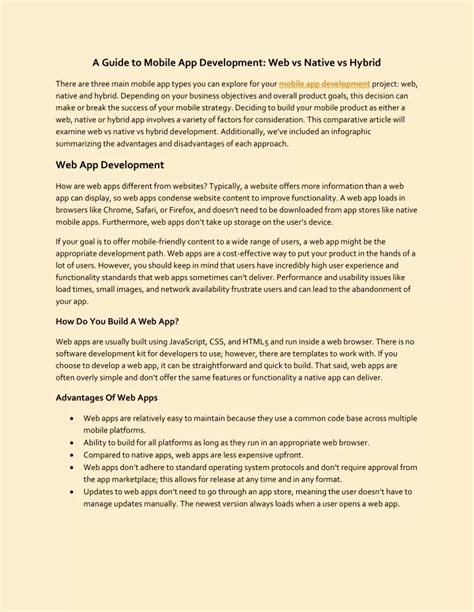 Ppt A Guide To Mobile App Development Web Vs Native Vs Hybrid Powerpoint Presentation Id