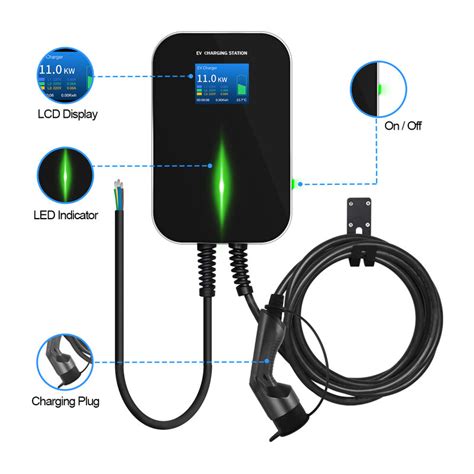 Ev 충전기 32a Evse Wallbox 전기 자동차 자동차 충전 스테이션 220v 유형 2 소켓 1 단계 72kw Iec