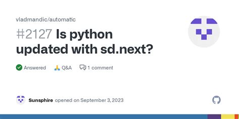 Is Python Updated With Sdnext · Vladmandic Automatic · Discussion