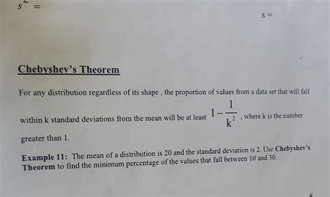Solved Chebyshevs Theorem For Any Distribution Regardless