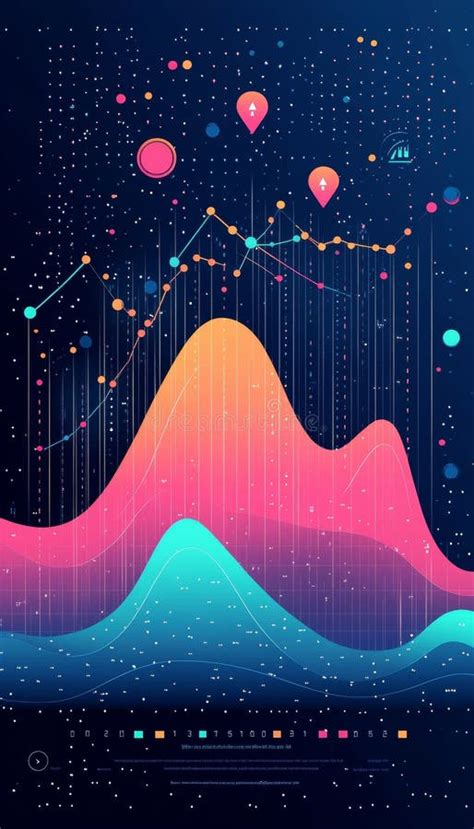 Dynamic Financial Chart Growth Investment Data Visualization On A Dark Background Stock