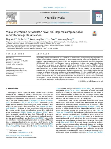 Pdf Visual Interaction Networks A Novel Bio Inspired Computational Model For Image Classification