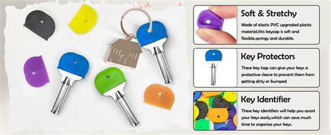 16pcs Key Cap Tags8 Assorted Colors Key Identifier Tag