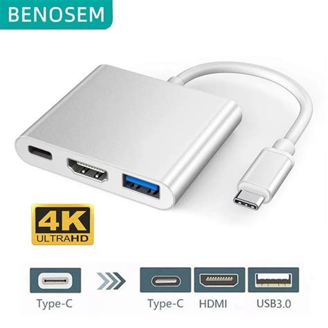 BENOSEM Multiport Converter Type C To K HDMI Adapter USB Gen HUB USB C In Dock For