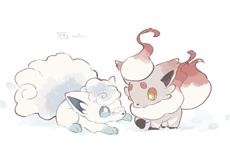 Alolan Vulpix And Hisuian Zorua Pokemon Drawn By Mkt Buizu Miki Danbooru