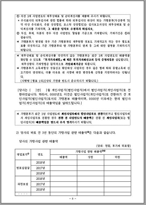 정보공개서가맹계약서 신규 제작 등록 가맹거래사 심상민 숨고 숨은고수