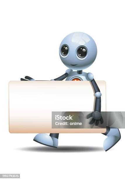 빈 표지판 통신을 움직이는 작은 로봇의 3d 그림 3차원 형태에 대한 스톡 벡터 아트 및 기타 이미지 3차원 형태 강철
