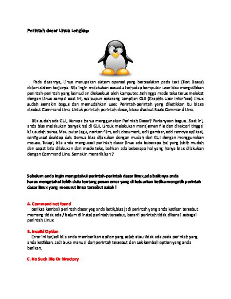 Perintah Dasar Linux Lengkap Pdfcoffeecom
