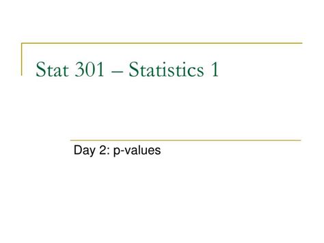 Ppt Stat 301 Statistics 1 Powerpoint Presentation Free Download