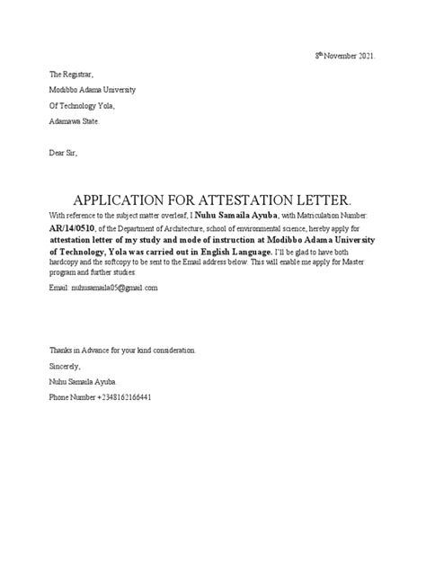 Attestation Letter Pdf