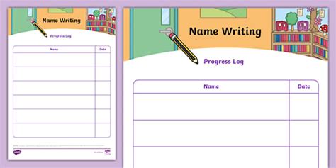 Name Writing Progress Log Twinkl Teacher Made Twinkl