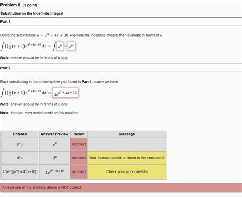 Solved Problem 6 1 Point Substitution In The Indefinite