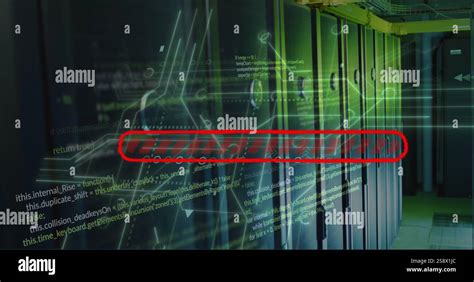 Image Of Data Loading Bar And Data Processing Over Computer Servers