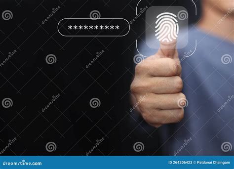Man Scan Fingerprint Biometric Identity And Approval Concept Of The Future Of Security And