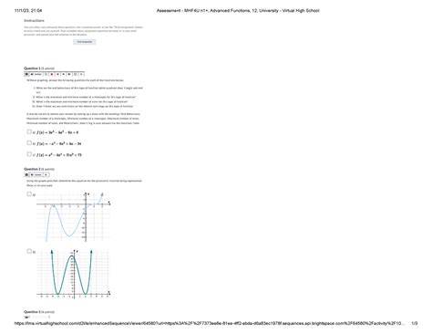 Polynomial Functions Unit Assignment 11123 2104 Assessment Mhf4u N1 Advanced Functions
