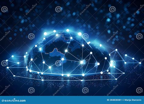 Data Transfer Cloud Computing Technology Concept A Large Prominent Cloud Icon In The Center