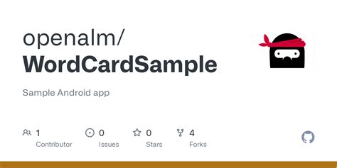 GitHub Openalm WordCardSample Sample Android App