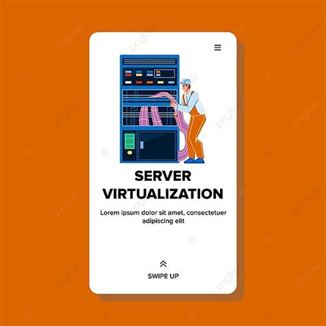 Server Virtualization Futuristic Technology Vector Template Download On