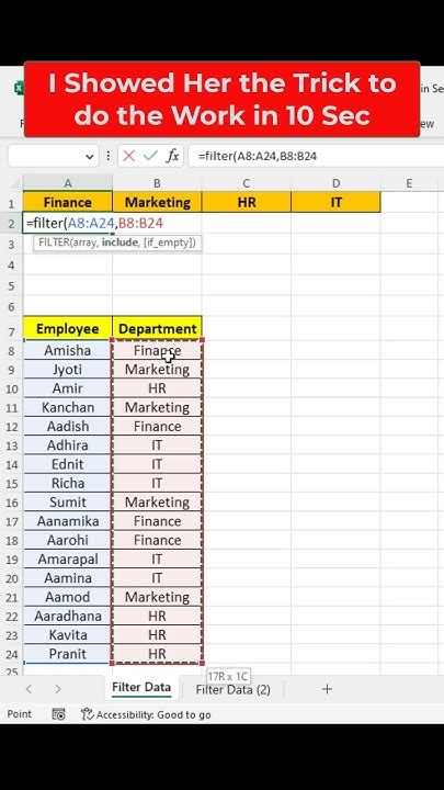 Filter Data Dynamically In Seconds👌 Subscribe For More Tricks 👈👈 Exceltricks Exceltips