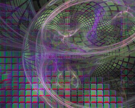 Abstract Digital Fractal Science Curve Bright Ornament Wallpaper Effect Decoration Design