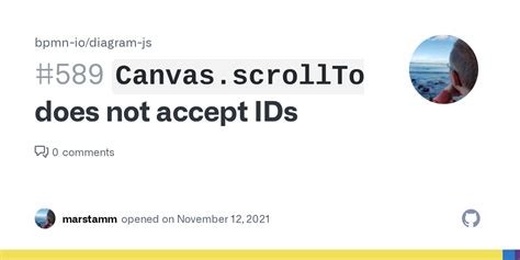 `canvas scrolltoelement` does not accept ids · issue 589 · bpmn io diagram js · github