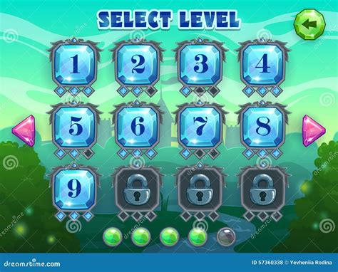 level selection screen game ui set on the halloween background vector illustration