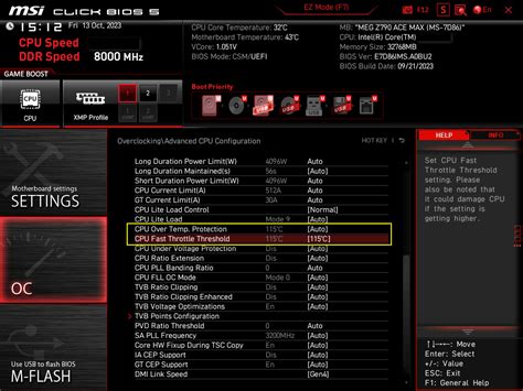 Msi Intros Cpu Fast Throttle Threshold Bios Feature In Z790 And Z690 Motherboards Supports