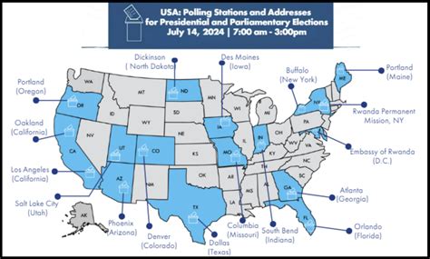 Us Polling Locations For Rwandas Presidential And Parliamentary