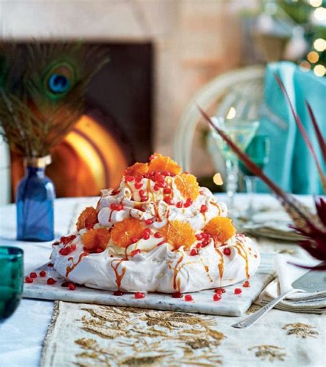 Christmas Pavlova Made With Caramelised Clementine And Pomegranate