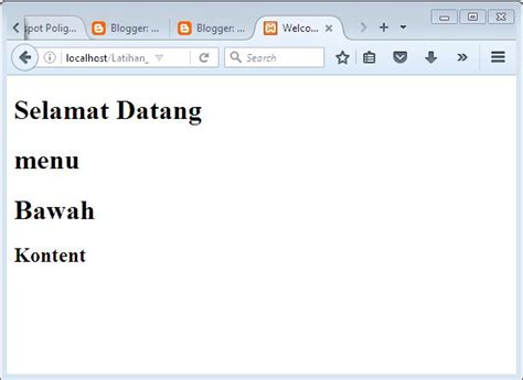 Pemograman Web Membuat Header Menu Content Footer Di Codeigniter