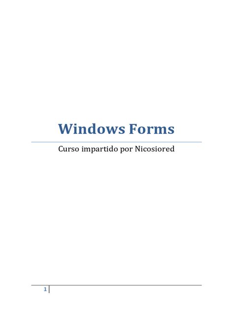 Apuntes Winforms C Pdf Ventana Informática Programa De Computadora