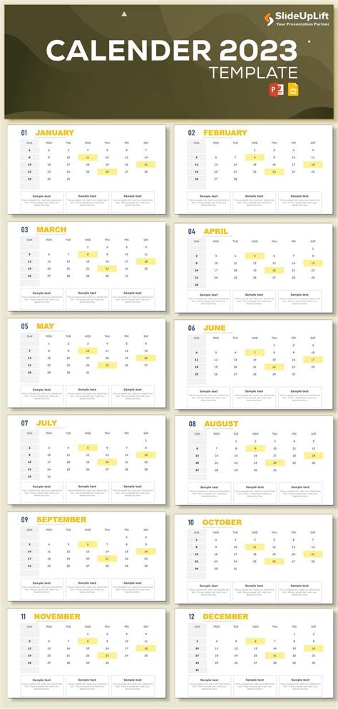 Calendar Template For PowerPoint Google Slides Social Media Infographic Social Media