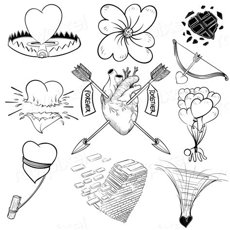 Hand Drawing Illustration Set Love Free Photo Rawpixel