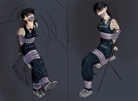 Rule 34 Bondage Bound Chainsaw Man Chair Bondage Gagged Mitaka Asa