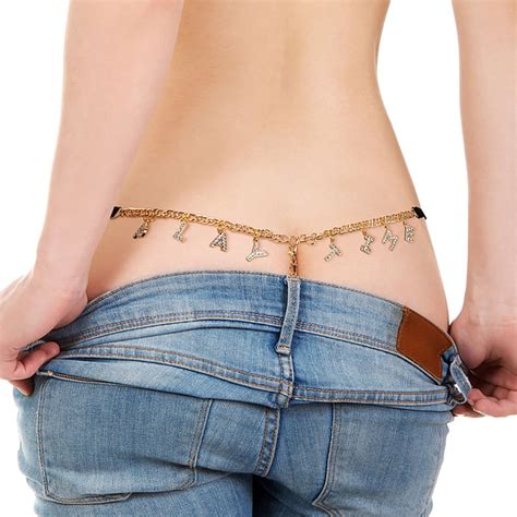 Personalized Zircon Letter Charm G String Chain Thong Sexy Body Jewelry Valentine S Day