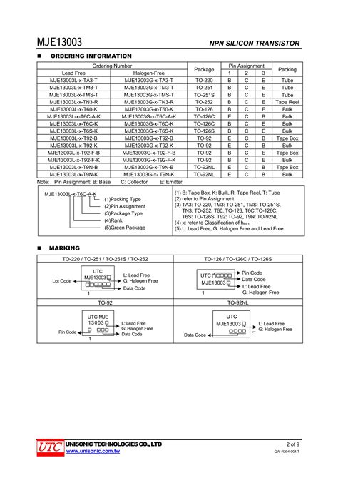 Original Transistor Npn Mje13003 Kse13003 E13003 13003 1 5a 400v To 126 New Pdf Consumer