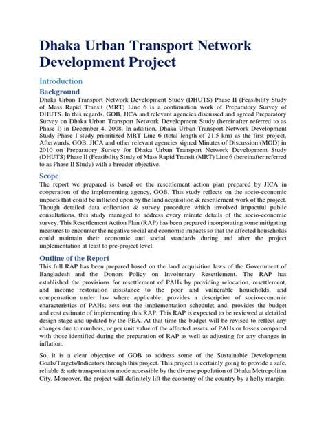 Dhaka Urban Transport Network Development Project Download Free Pdf Employment Dhaka