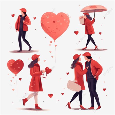 발렌타인 커플 데이트 팩 발렌타인 커플 발렌타인 데이 커플 로맨스 Png 일러스트 및 이미지 에 대한 무료 다운로드