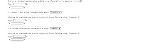 solved six circuits containing a battery and two or more