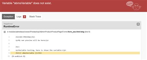 Probleme Variable Does Not Exist To Back Office Twig Template
