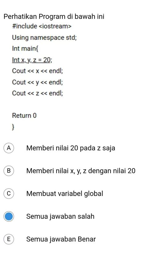 Perhatikan Program Di Bawah Ini Include Using Namespace Std Int Main